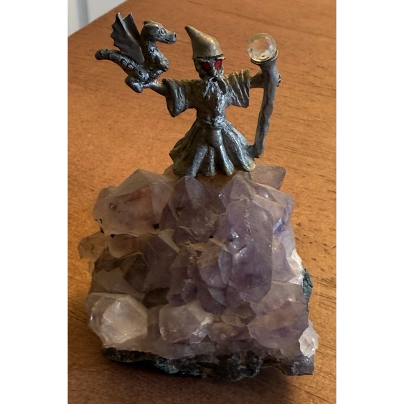 Dining | Pewter Wizard With Drakedragon On Amethyst Base Spoontiques 2 ...